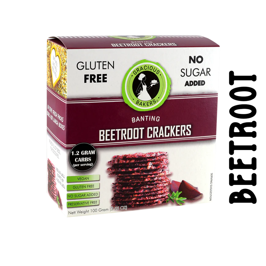 GRACIOUS BAKERS - Banting Cracker Beetroot - 100g – onelifehealth