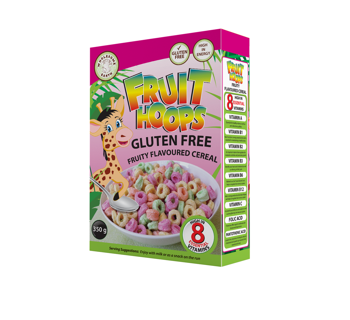 WHOLESOME EARTH - Fruit Hoops Cereal Gluten Free - 350g – onelifehealth