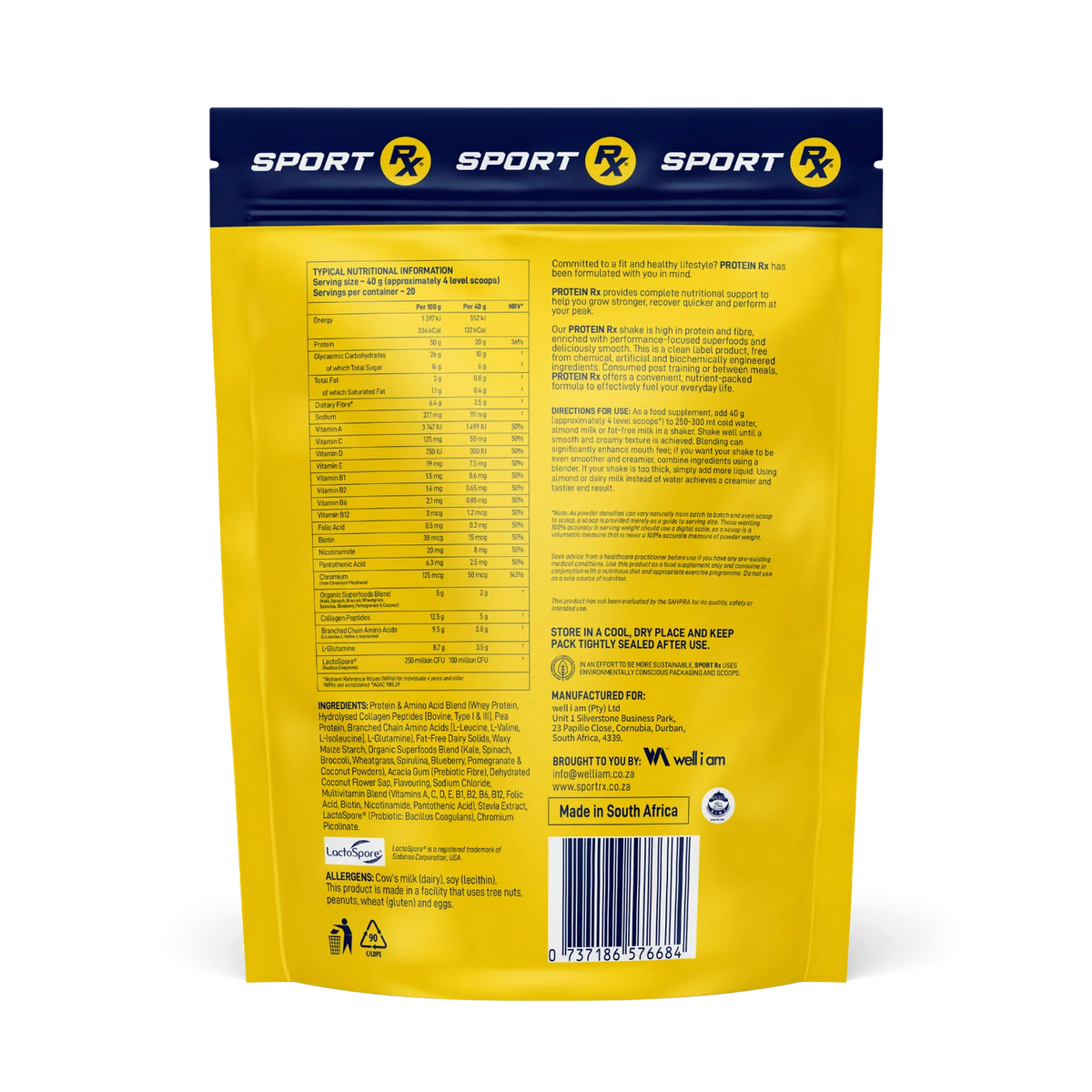 SPORT RX - Protein Rx | Vanilla Caramel 800g – onelifehealth