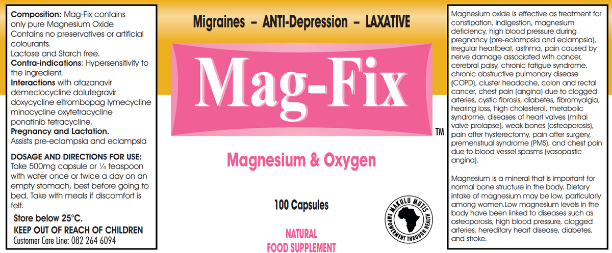 MAKULU MUTIS - Mag Fix - 100 Capsules – onelifehealth